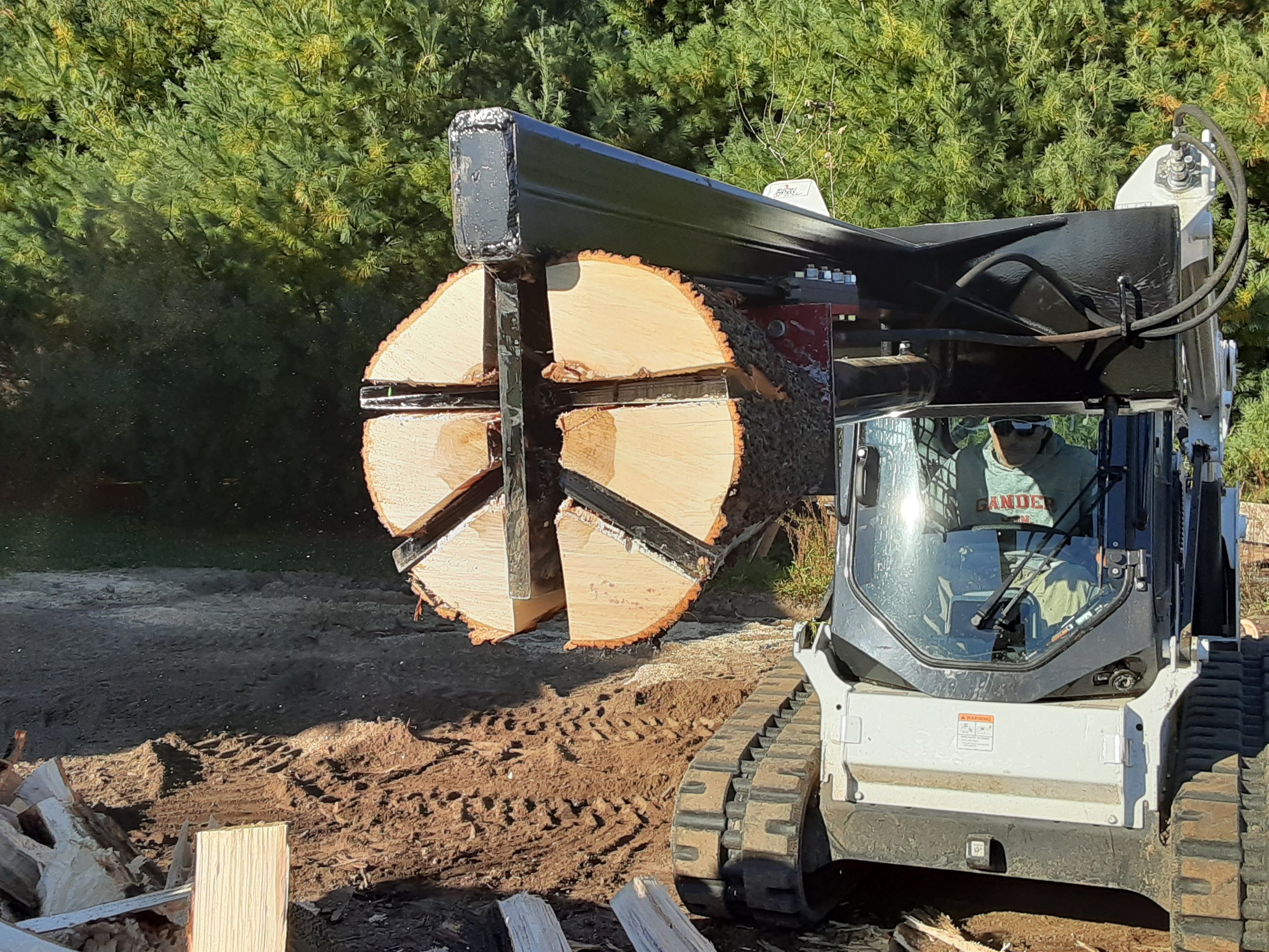 30 Ton Upside Down Skid Steer Log Splitter Attachment 6 Way Wedge - Ram ...