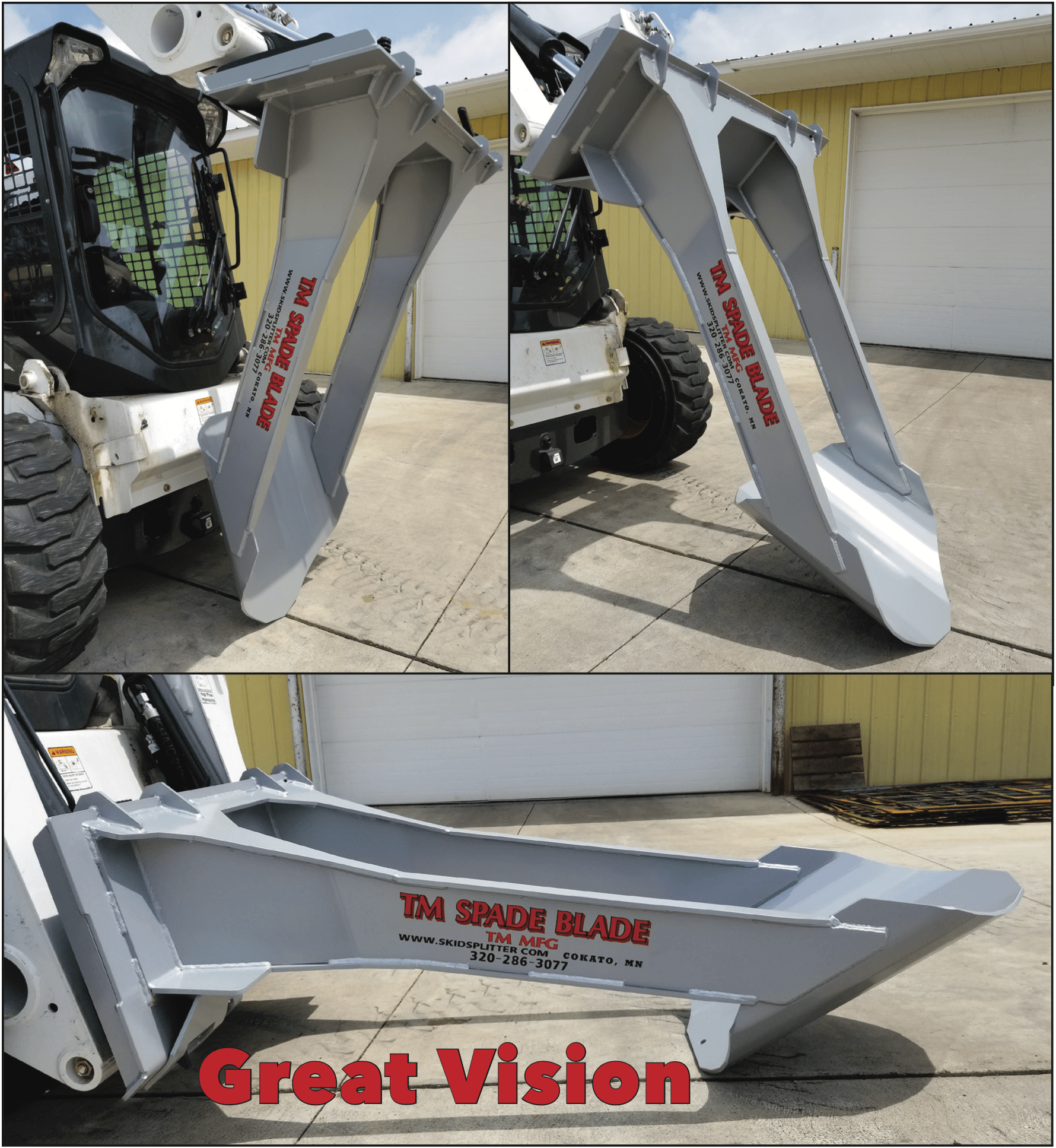 TM Manufacturing Spade Blade Skid Steer Attachment – Wood Splitters Direct